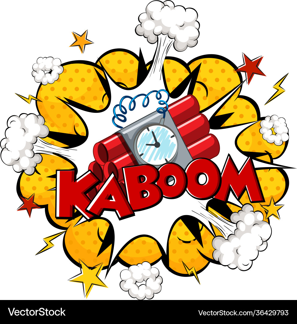 Comic Sprachblase mit Kaboom Text Lizenzfreies Vektorbild