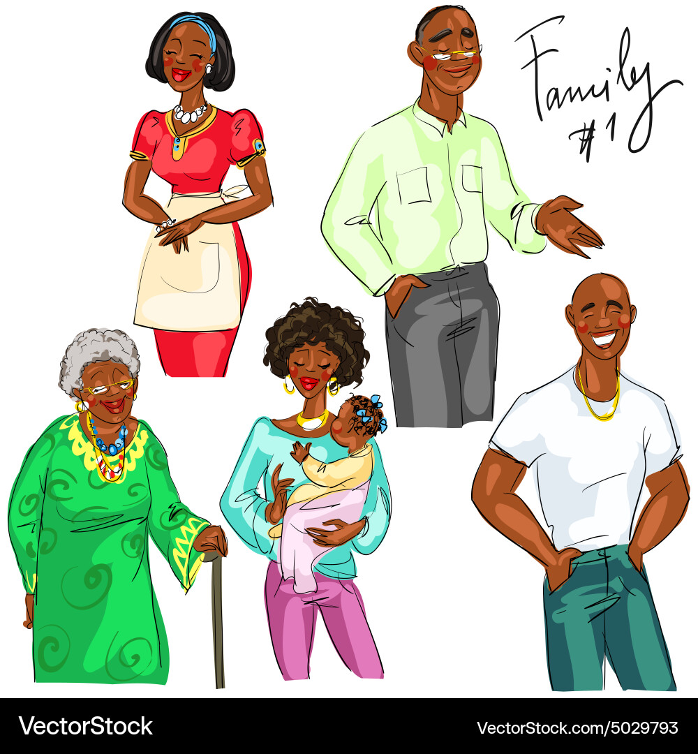 Generational Family Portrait Royalty Free Vector Image