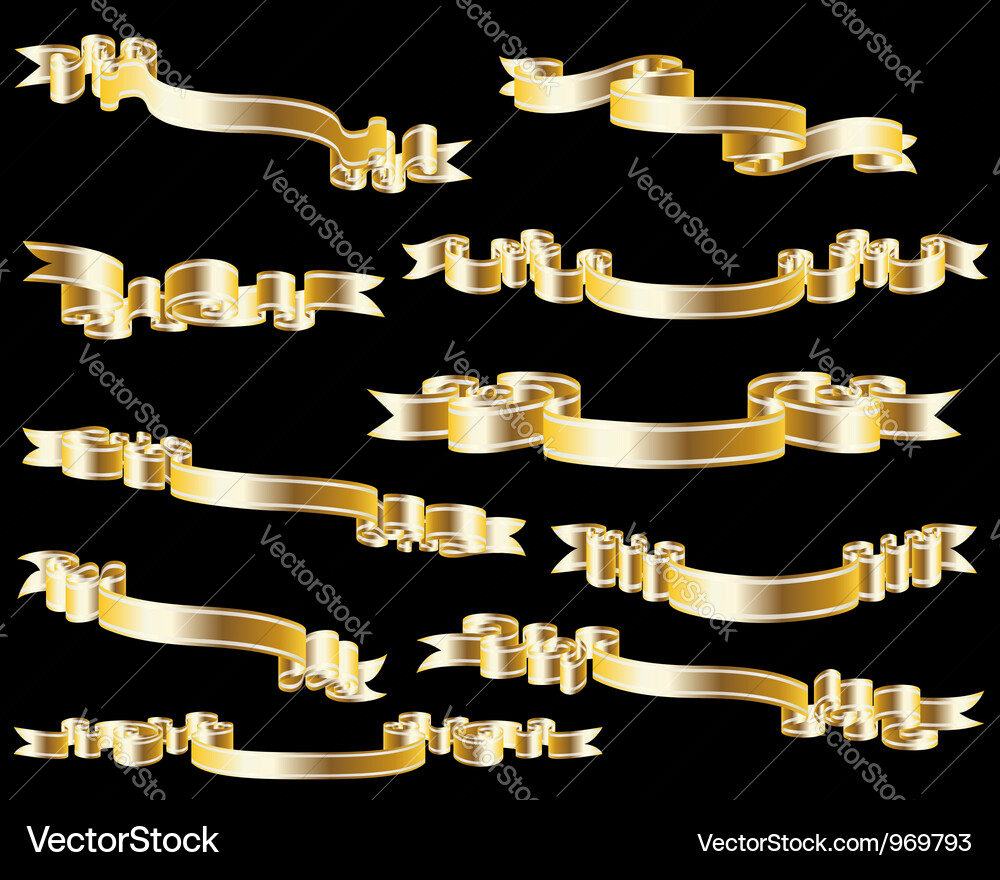 Golden ribbon Royalty Free Vector Image - VectorStock