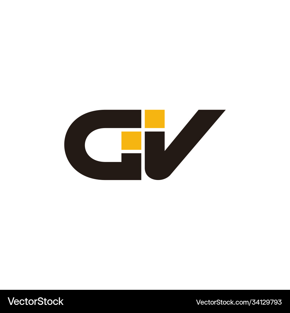 Letter cv abstract windows geometric simple logo Vector Image