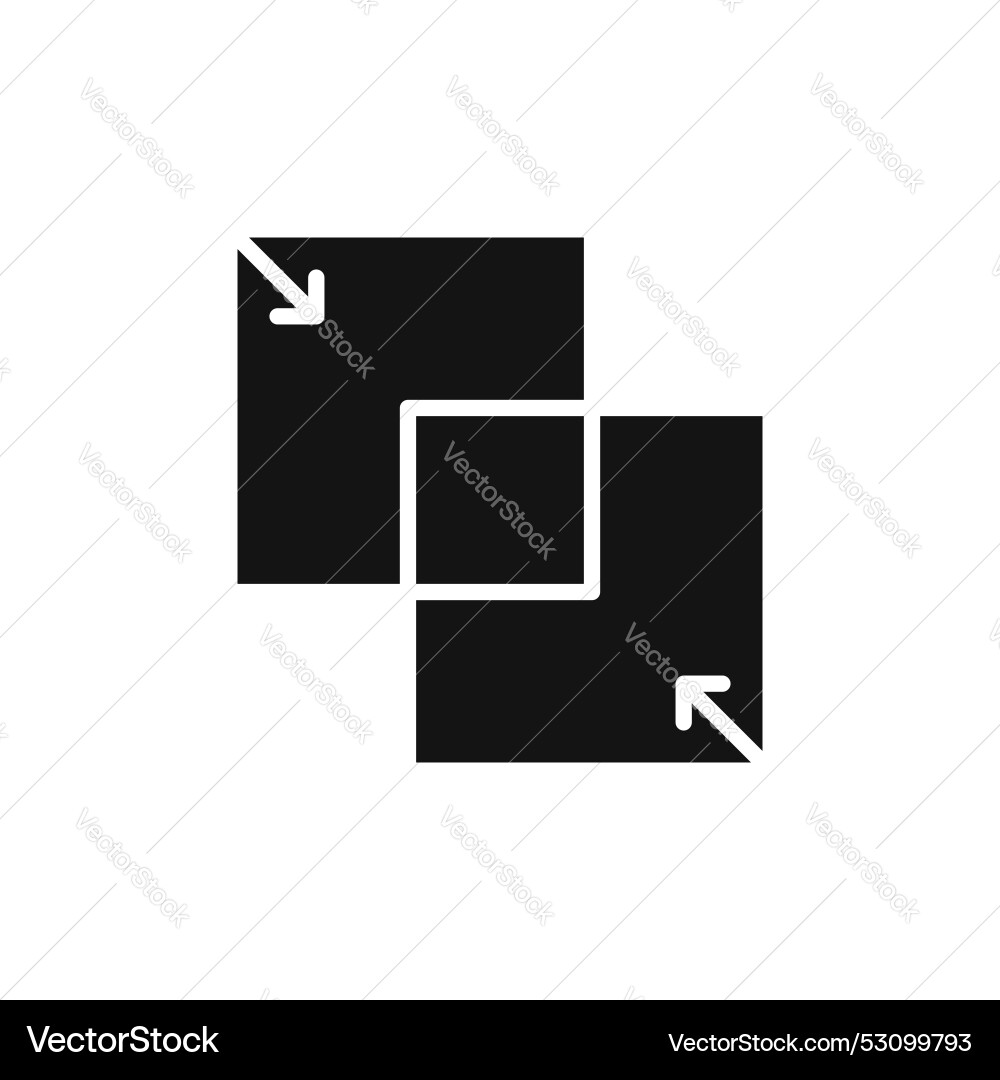 Merge icon isolated on white background Royalty Free Vector