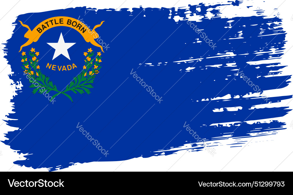 Nevada us flag wide brush stroke on transparent Vector Image