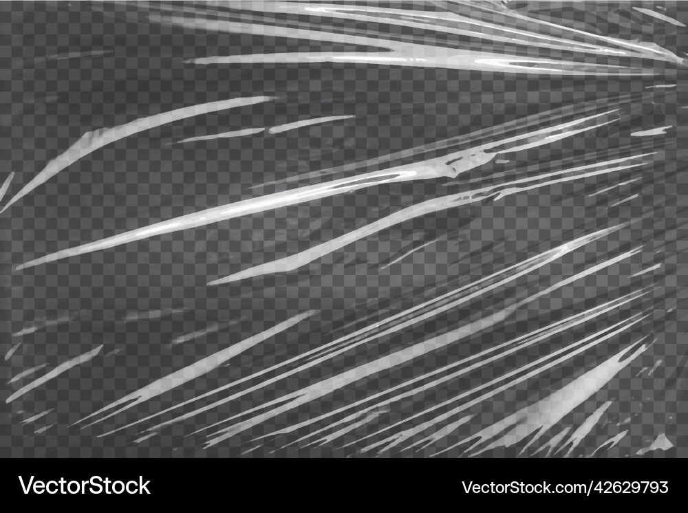 Realistic plastic wrap texture stretched cover Vector Image