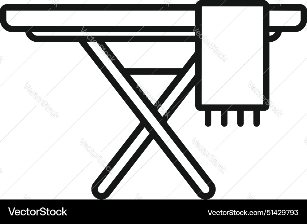 Simplistic line drawing of an ironing board Vector Image