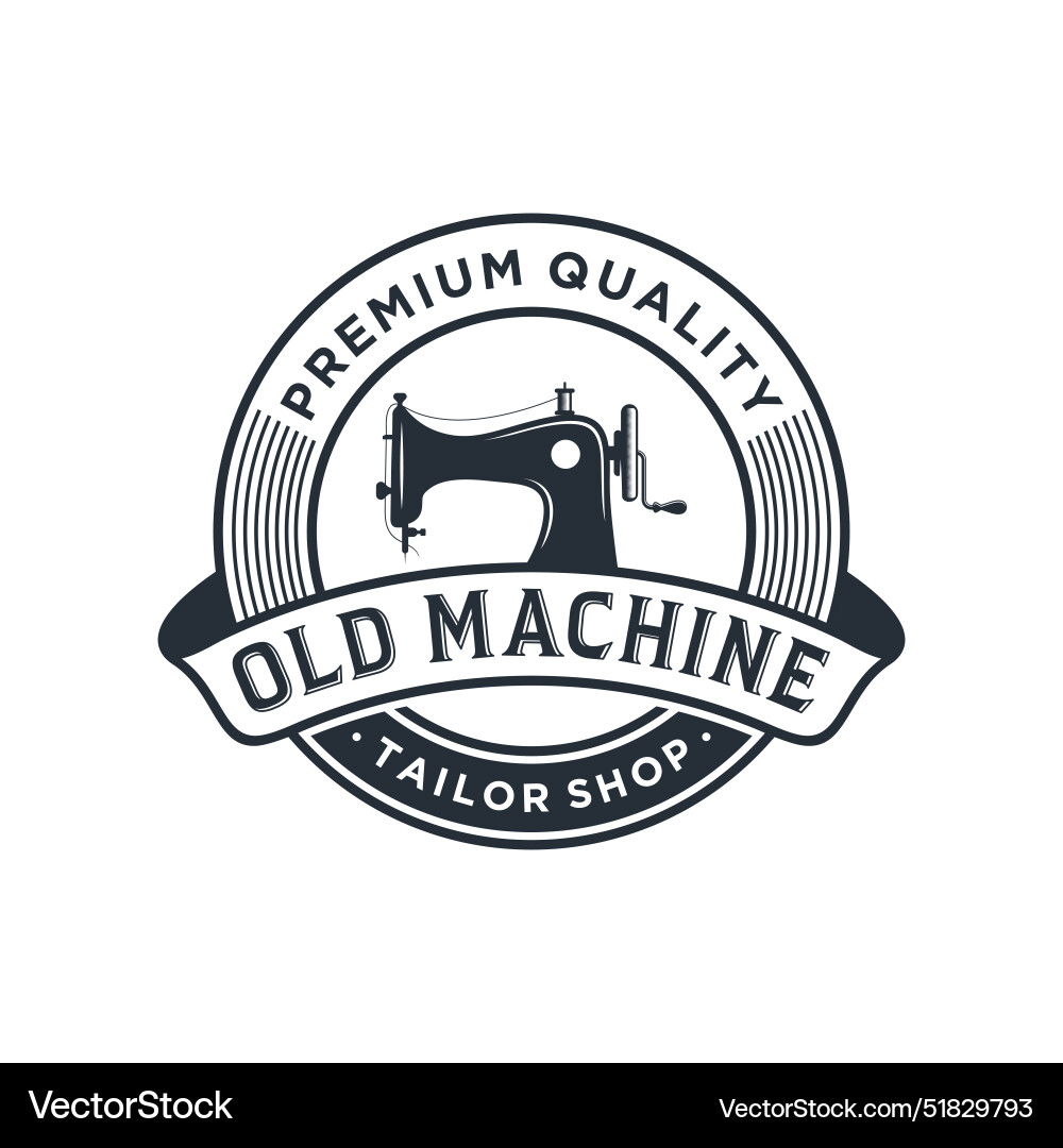 Tailor shop logo template tailoring concept Vector Image