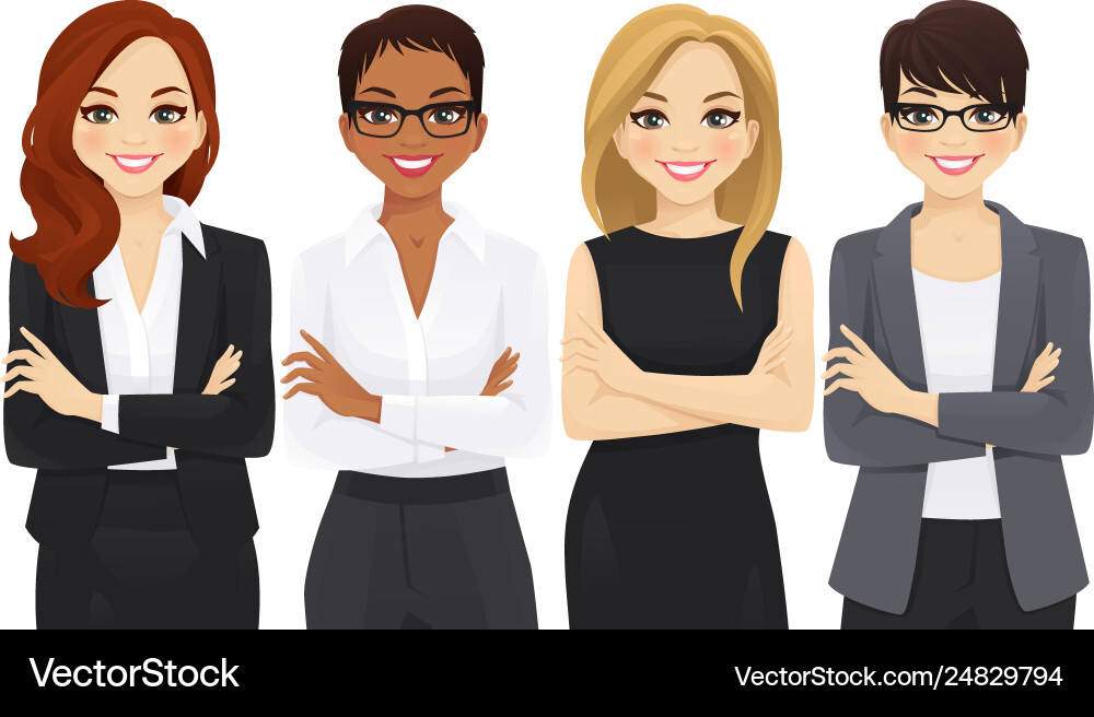 Business woman team set Royalty Free Vector Image