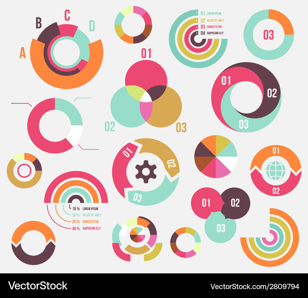 Circle charts Royalty Free Vector Image - VectorStock