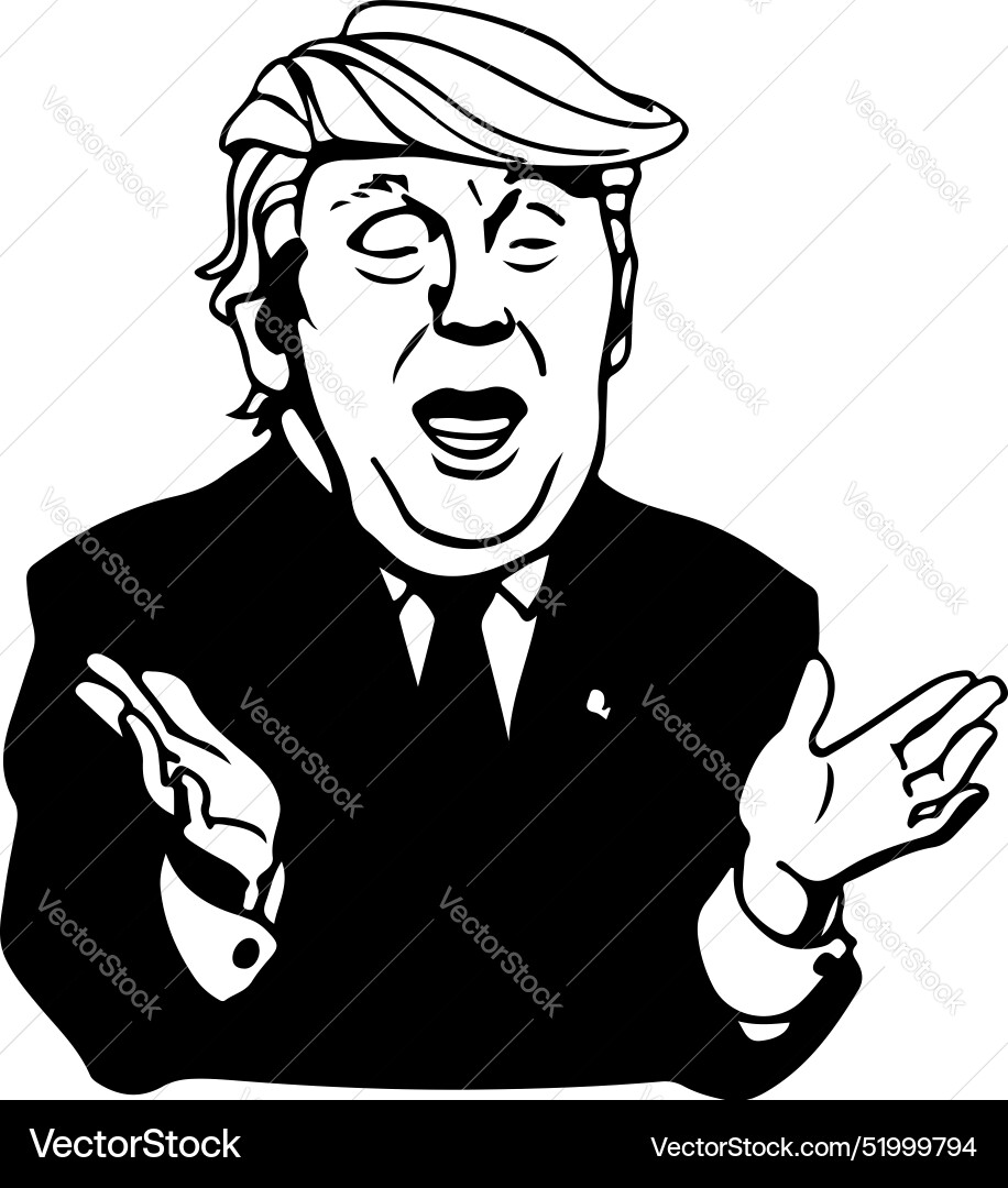 Donald trump silhouette Royalty Free Vector Image