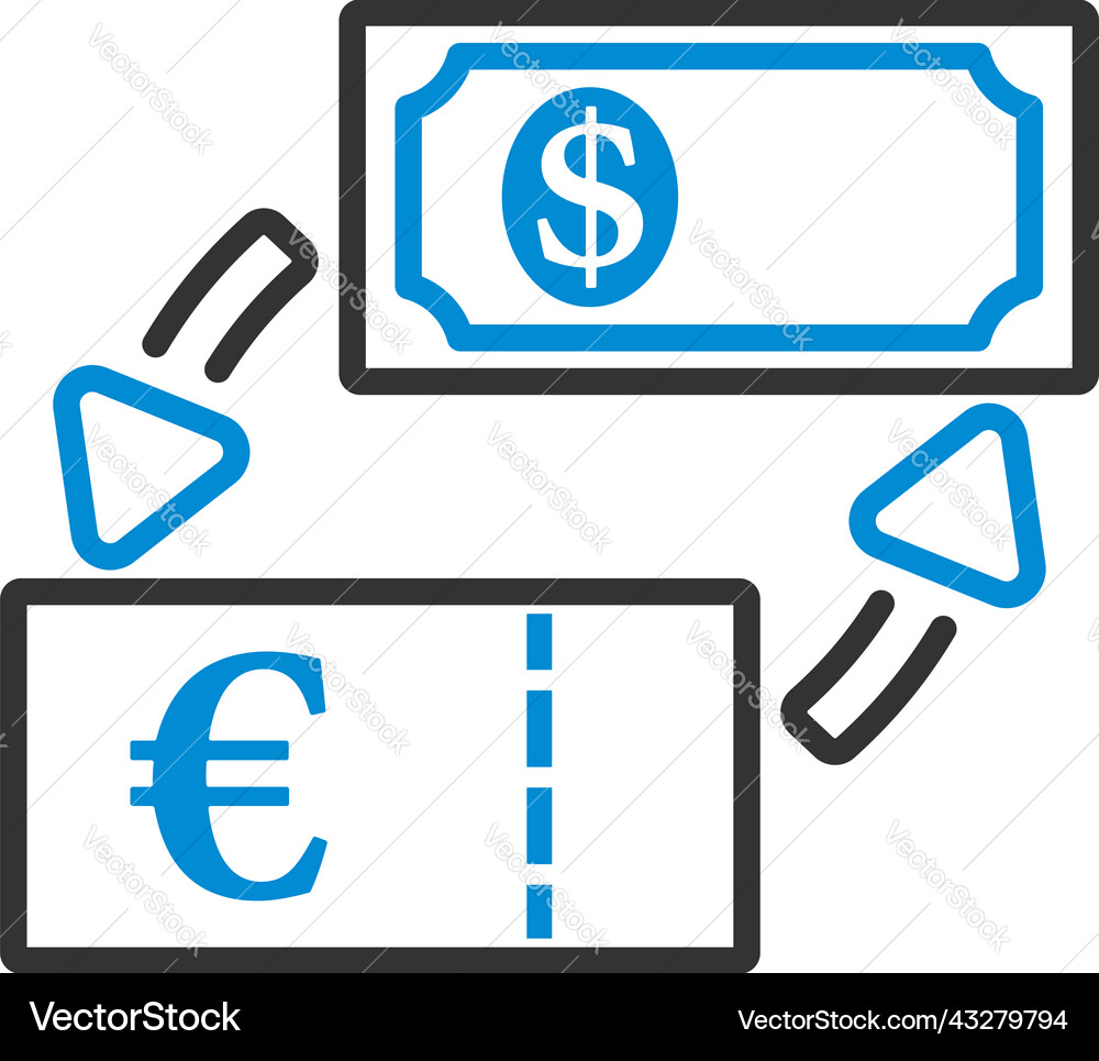 Icon of currency exchange Royalty Free Vector Image