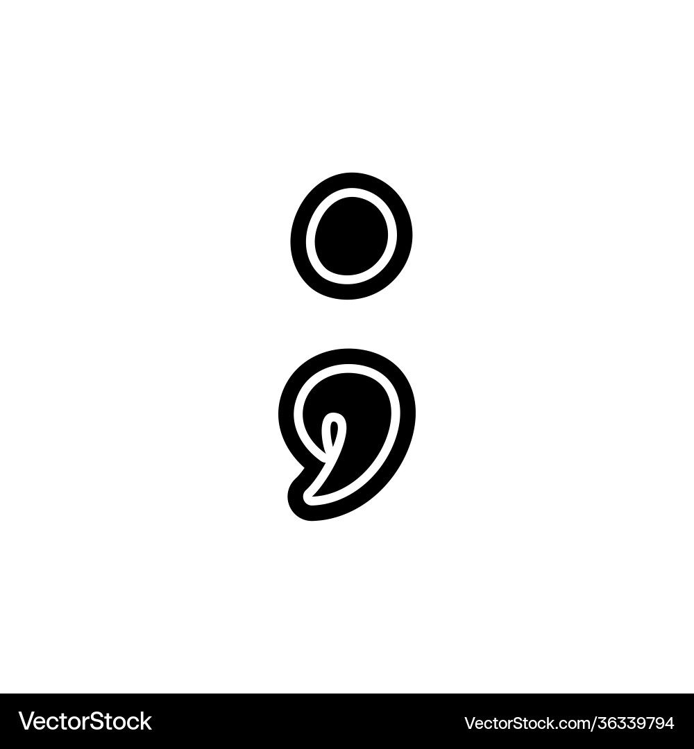 Point comma semicolon font decorative hand drawn Vector Image
