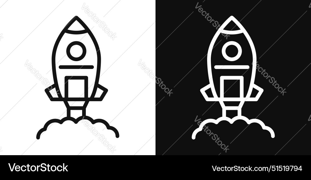 Rocket launch icon Royalty Free Vector Image - VectorStock