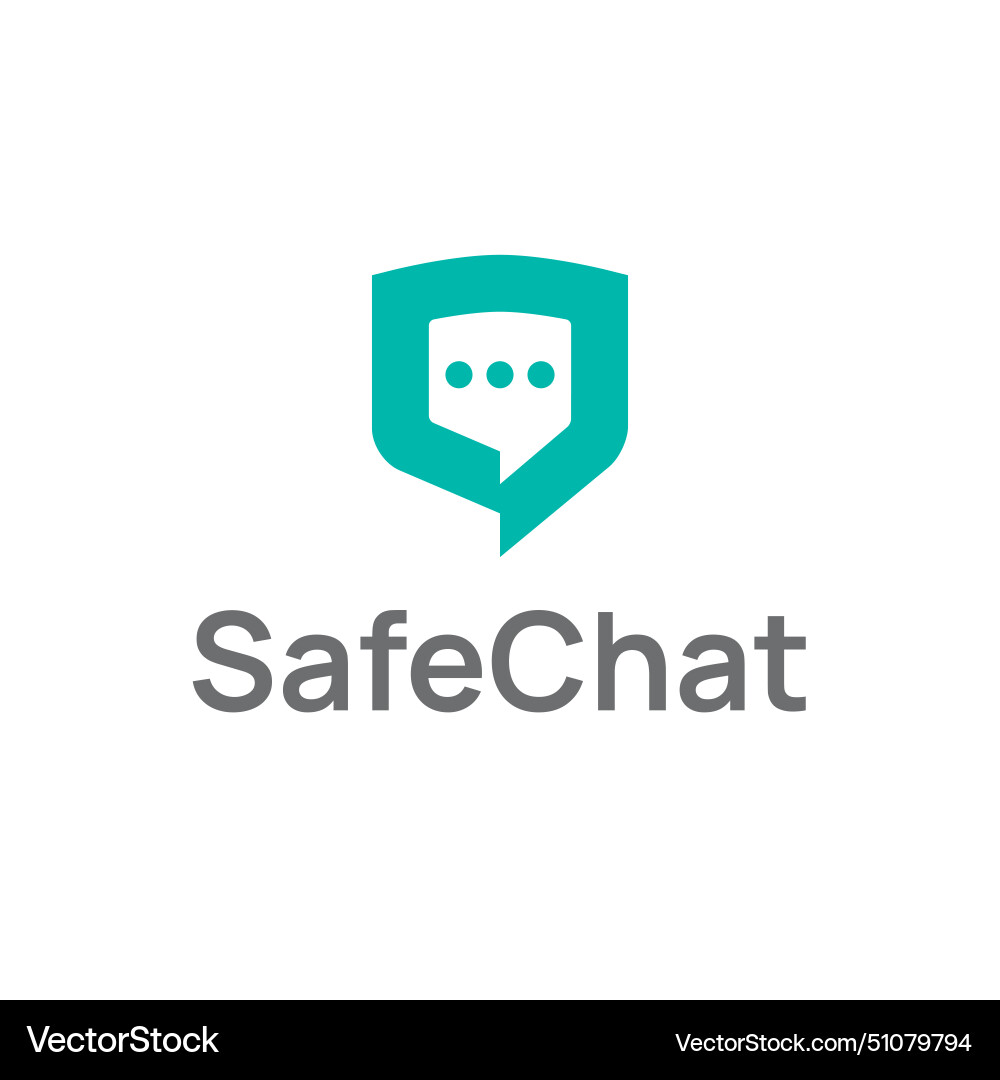 Security safe shield chat talk message logo Vector Image