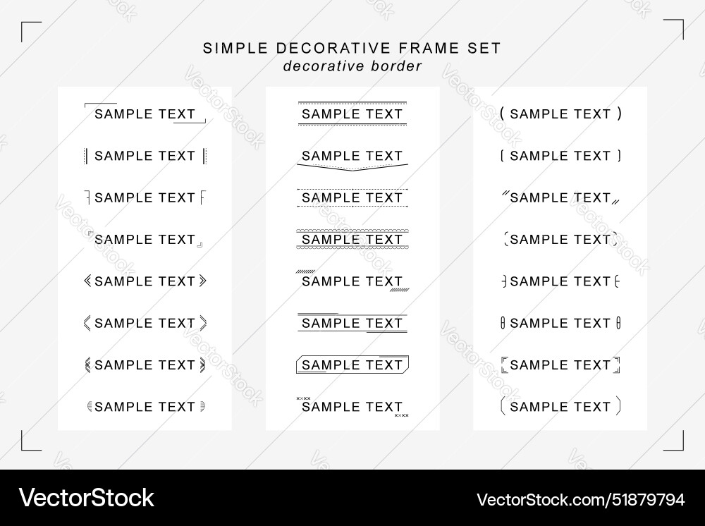 Simple little decorative text frame set Royalty Free Vector