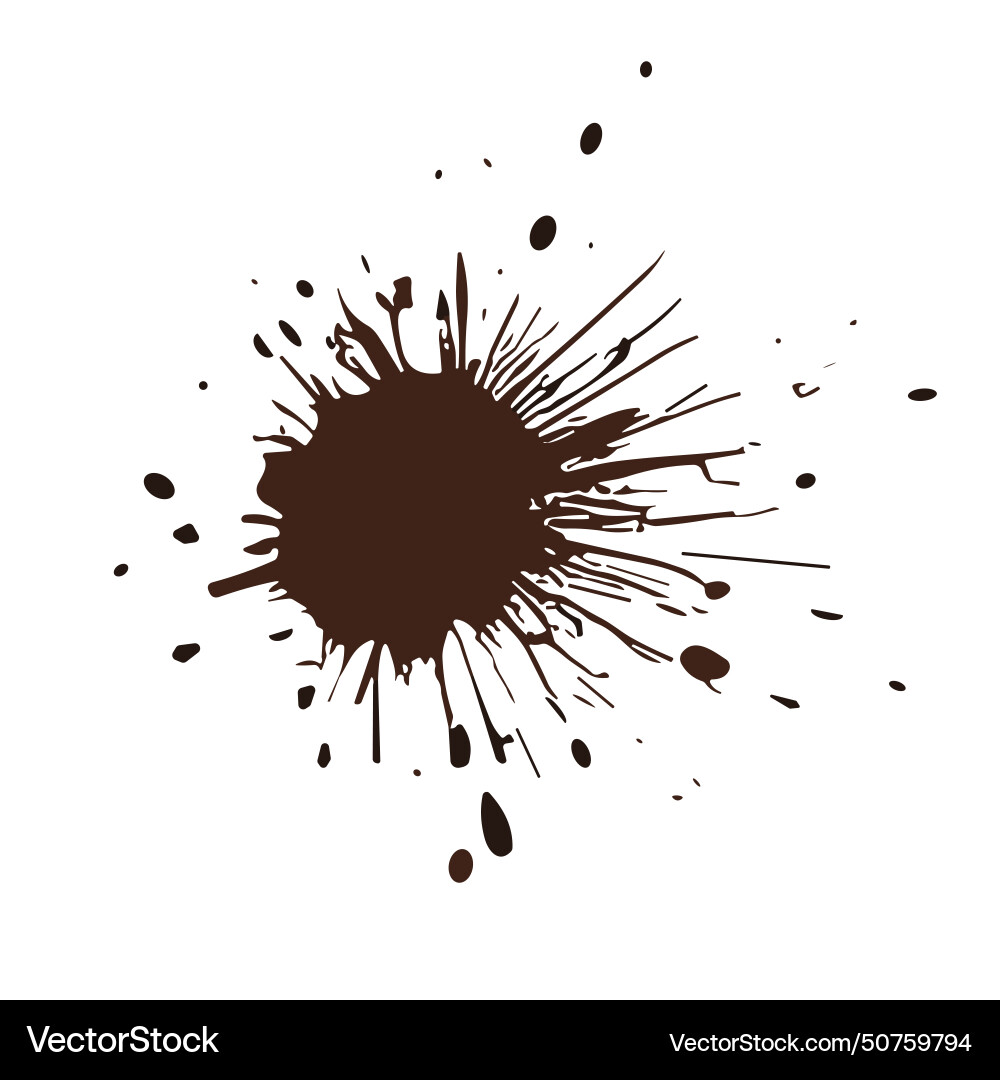 Splatter ink dirt stain brown brush paint Vector Image