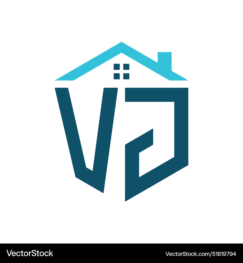 Vj house logo design template letter Royalty Free Vector