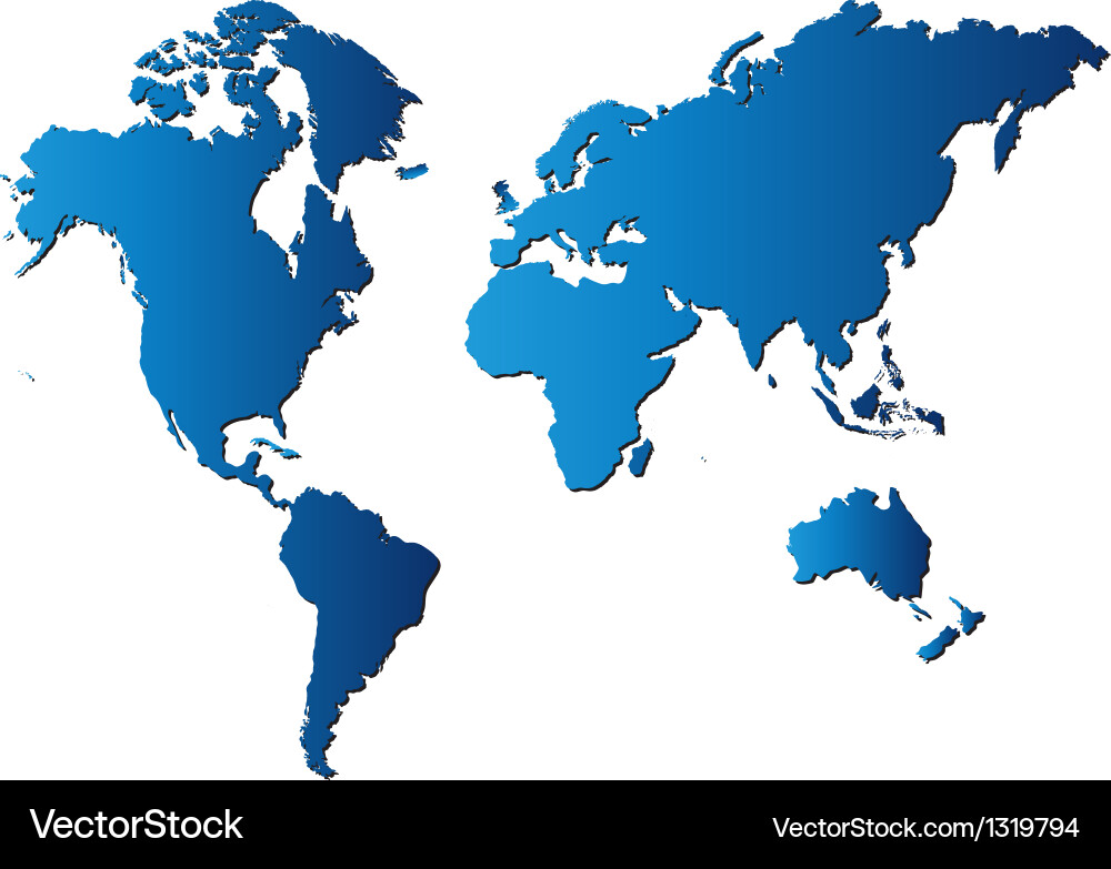 World map isolated Royalty Free Vector Image - VectorStock