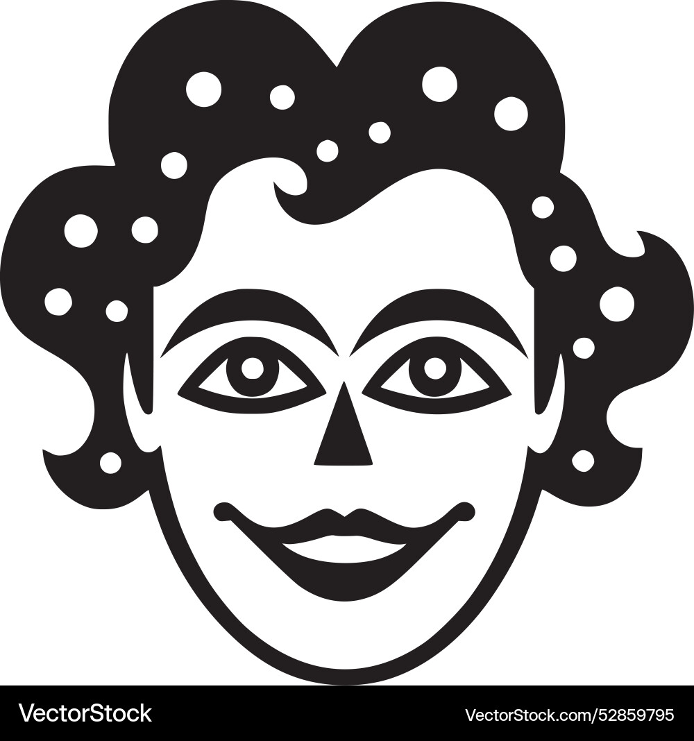 Clown - minimalist and simple silhouette Vector Image