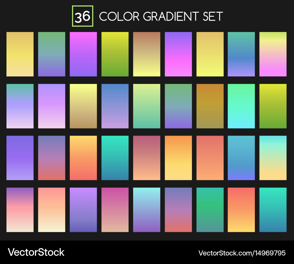 Colorful Gradient Color Set Royalty Free Vector Image
