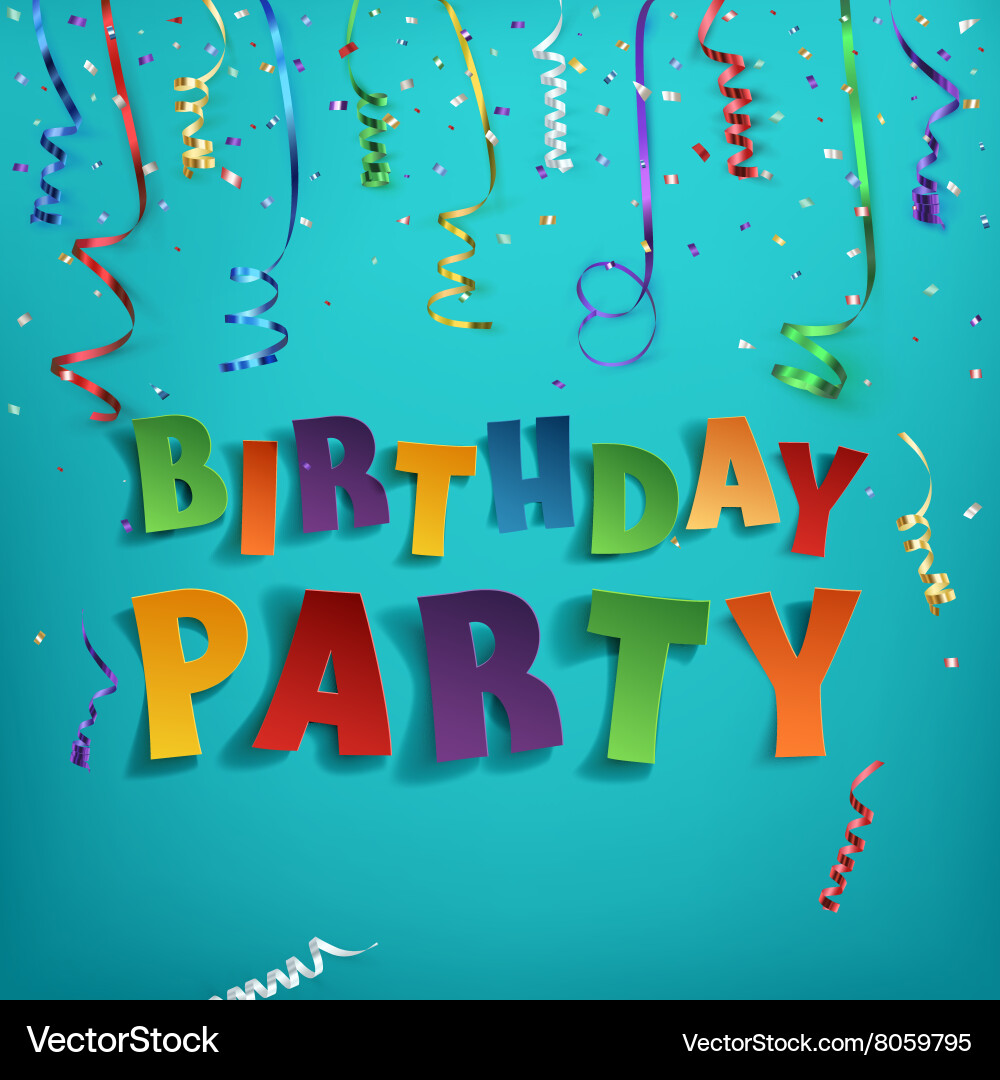 Confetti Birthday Party Poster Royalty Free Vector Image