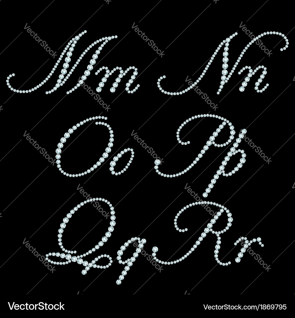 Diamond font Royalty Free Vector Image - VectorStock