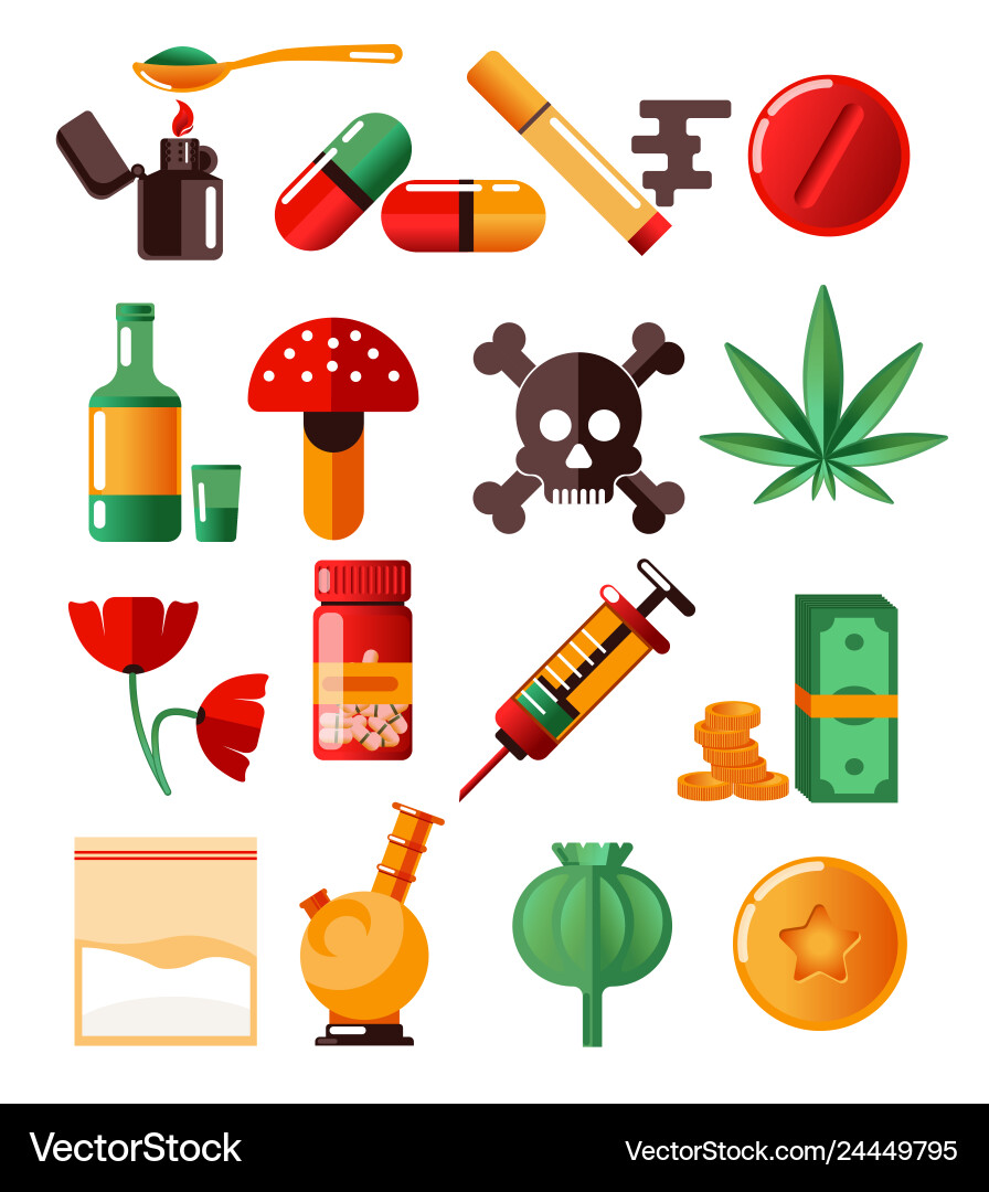 Drug Addiction & Substance Abuse Royalty Free Vector