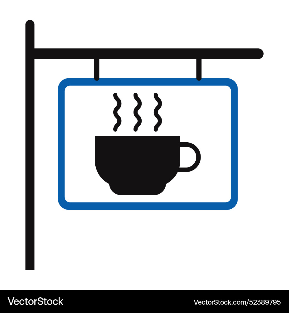 Flat design cafe signage Royalty Free Vector Image