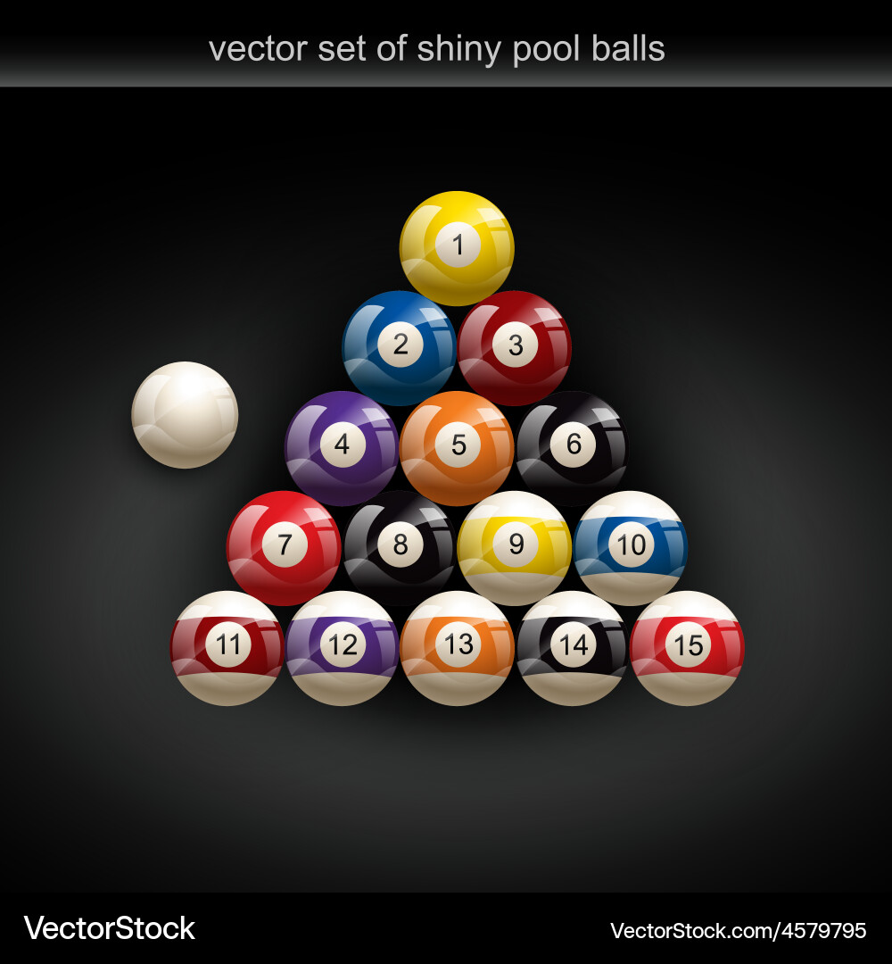 Glossy pool ball Royalty Free Vector Image - VectorStock