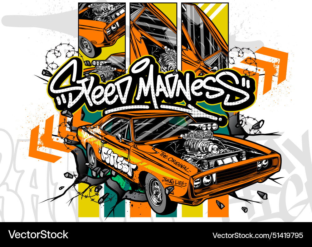 Graffiti car Royalty Free Vector Image - VectorStock