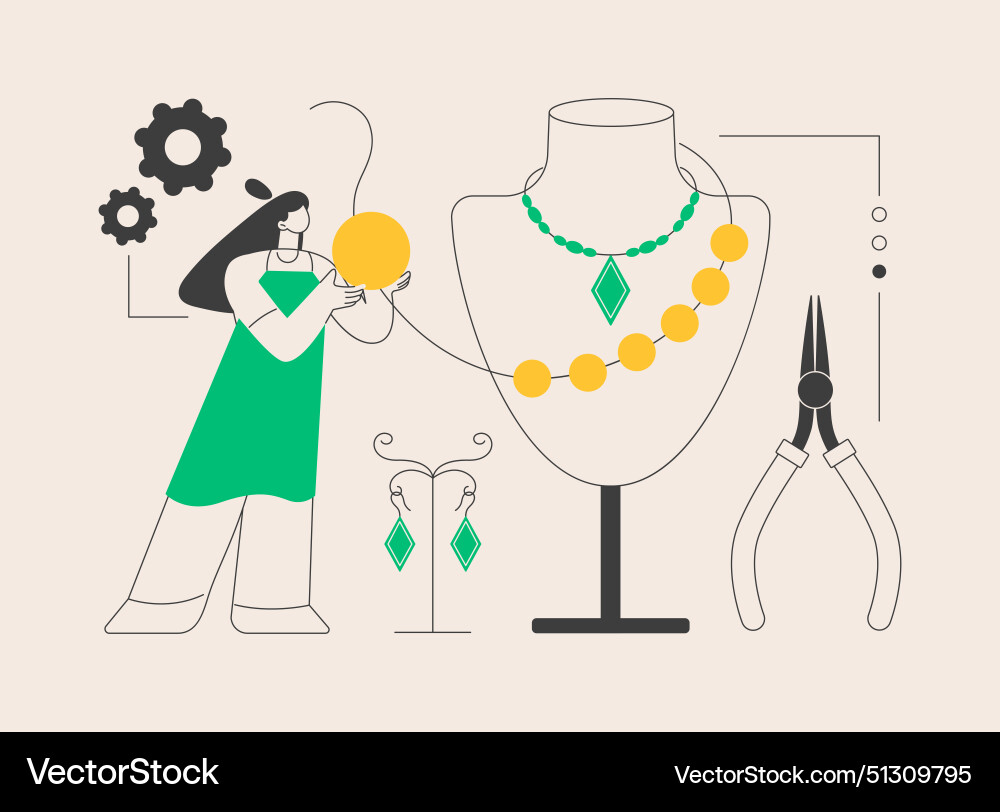 Handmade jewelry abstract concept Royalty Free Vector Image