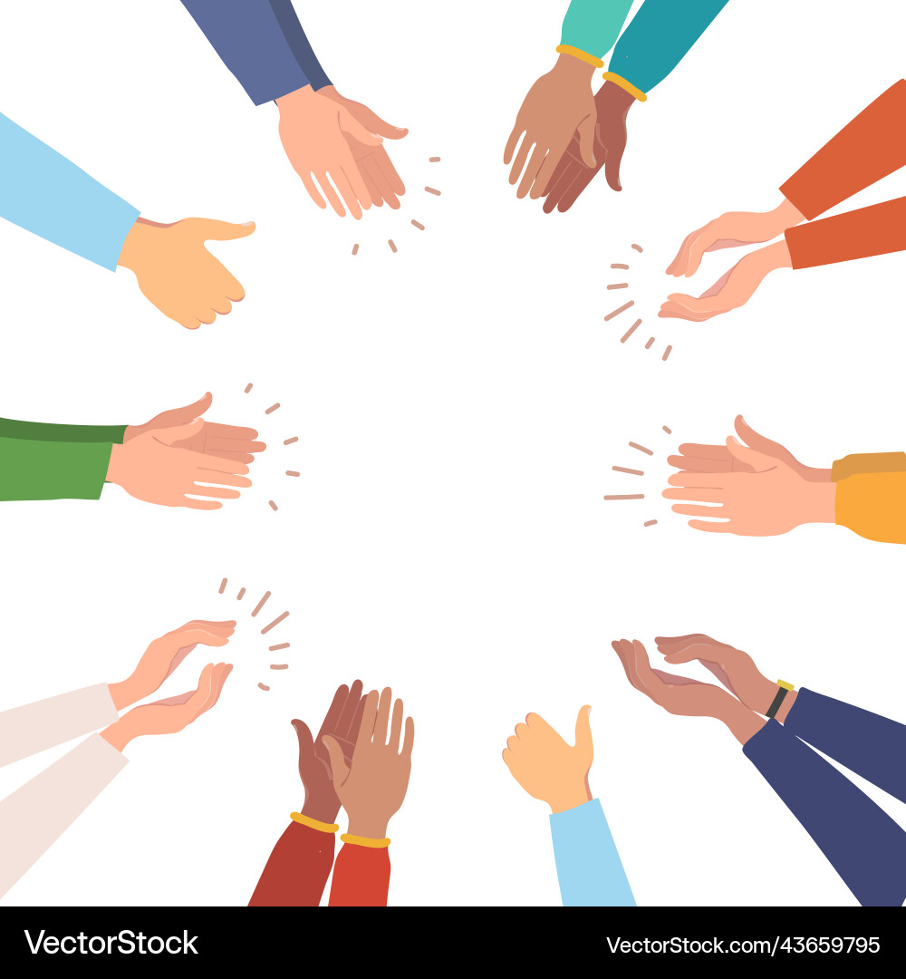 Hands applaud background clap around Royalty Free Vector