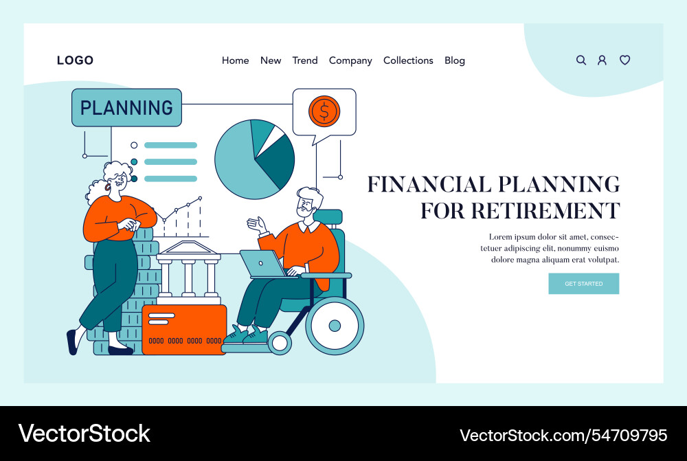 Happy retirement life flat Royalty Free Vector Image