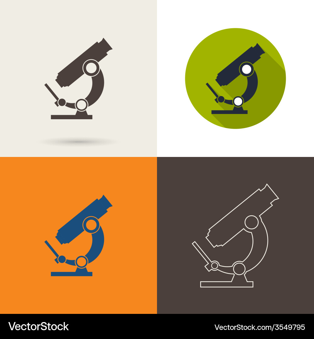 Microscope Icons - Scientific Research Royalty Free Vector