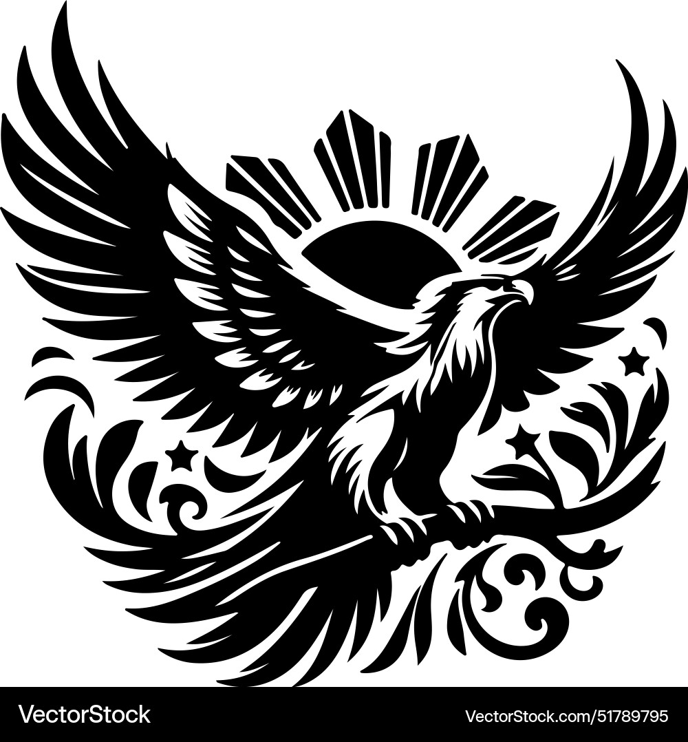 Philippine eagle isolated black design Royalty Free Vector
