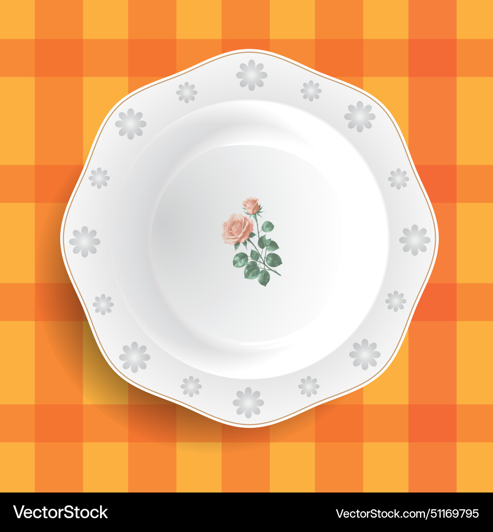 Rose pattern plate Royalty Free Vector Image - VectorStock