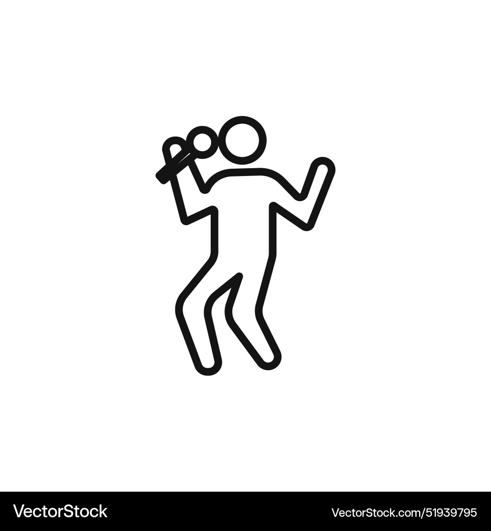 Sing icon logo sign outline Royalty Free Vector Image