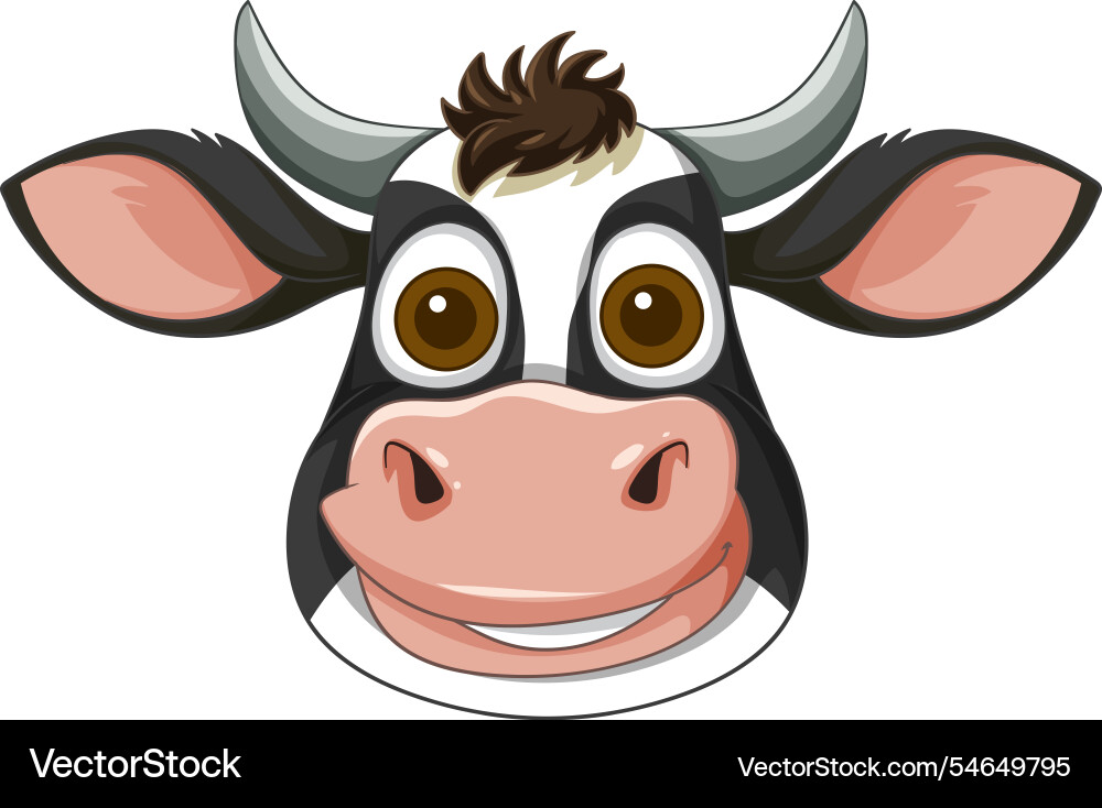Smiling cow face with big expressive eyes Vector Image