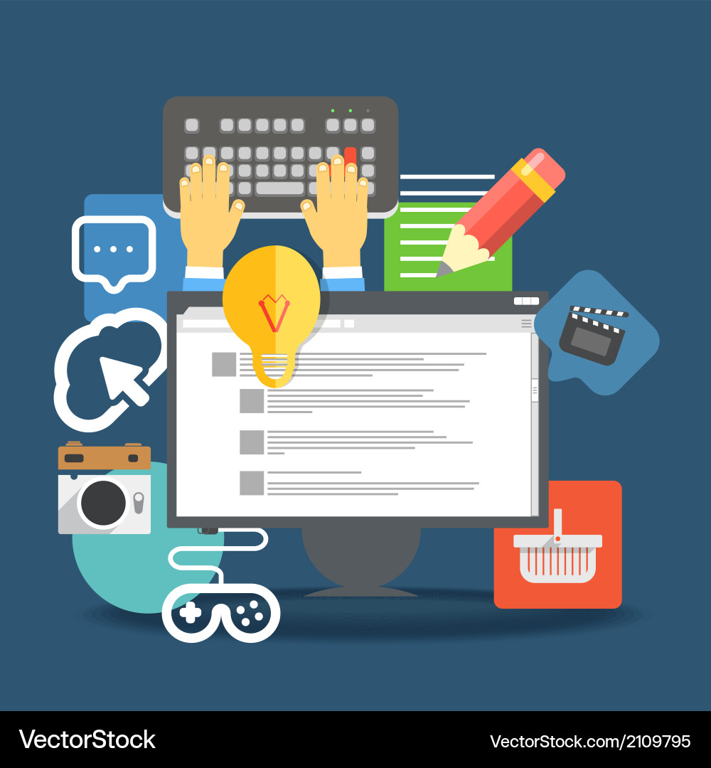 Social Media Interface Concept Royalty Free Vector Image