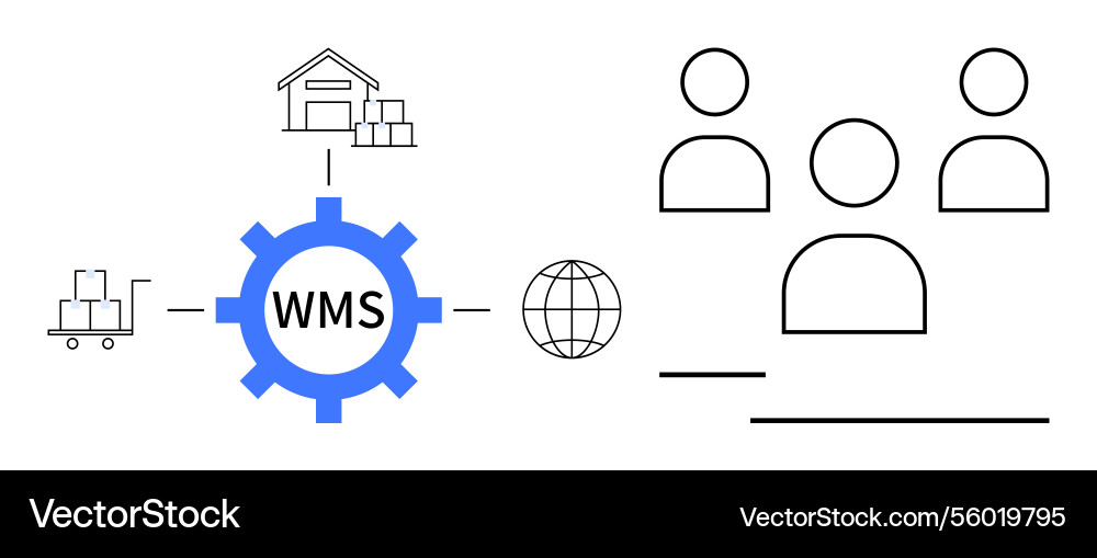 Warehouse management system process with supply Vector Image