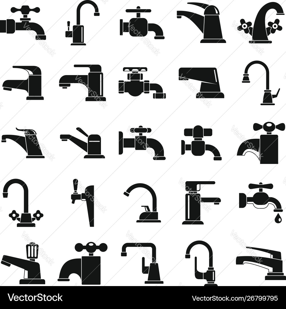 Water Tap Icons - Simple Collection Royalty Free Vector