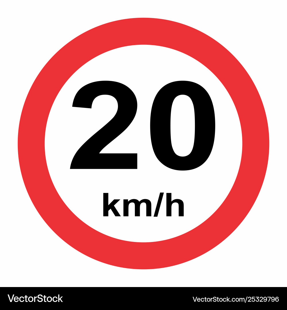 20 kmh speed limit (25329796) – Royalty-Free Vector | VectorStock