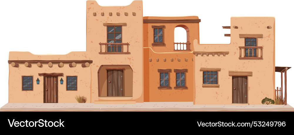 A classic mexican adobe house Royalty Free Vector Image