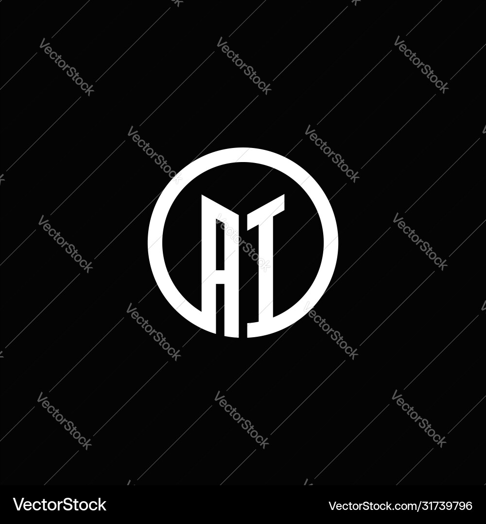 At monogram logo isolated with a rotating circle Vector Image