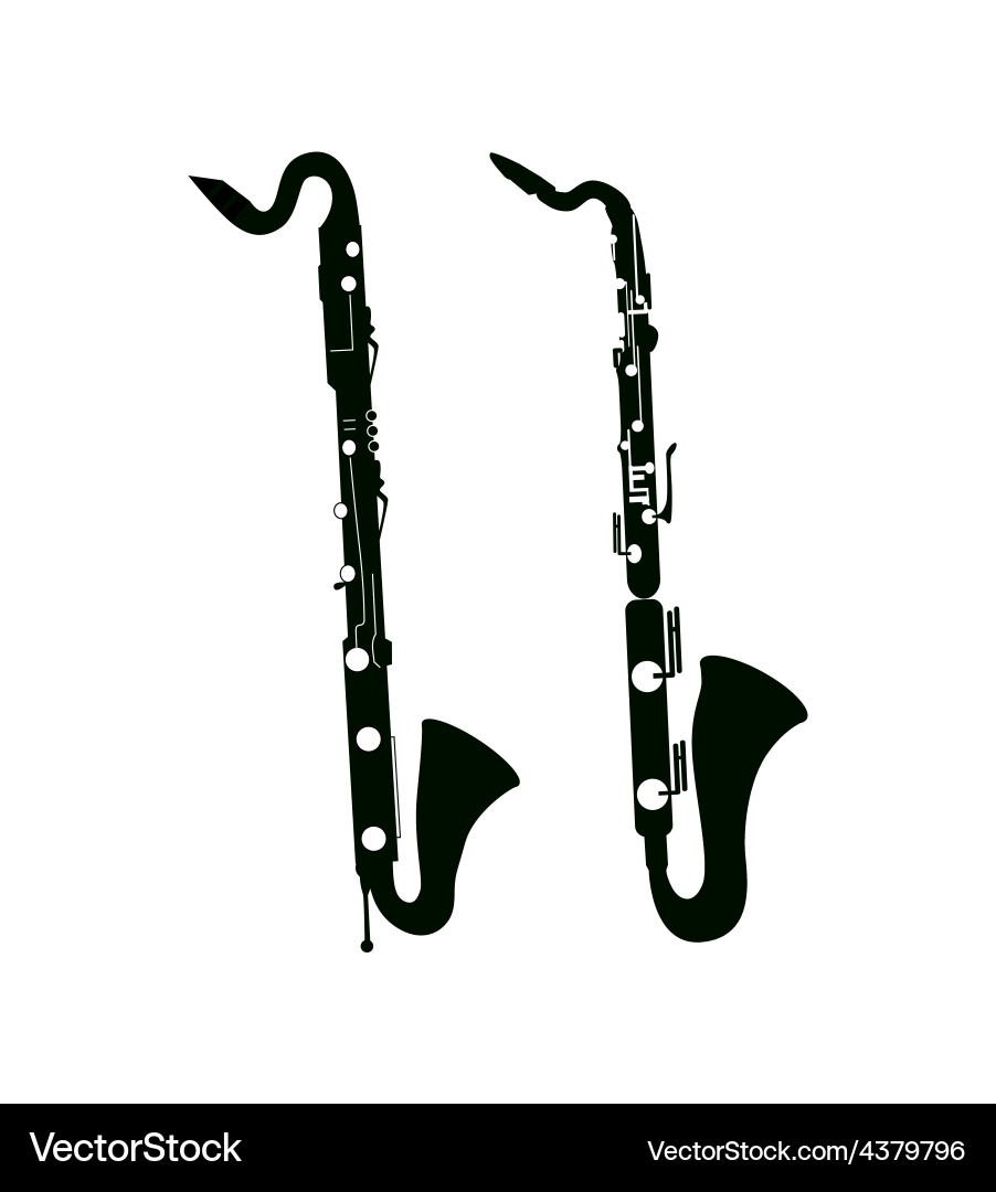 Black Saxophone and Clarinet Duo Royalty Free Vector Image