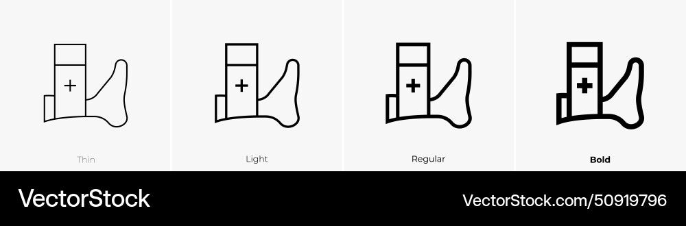 Broken leg icon thin light regular and bold style Vector Image