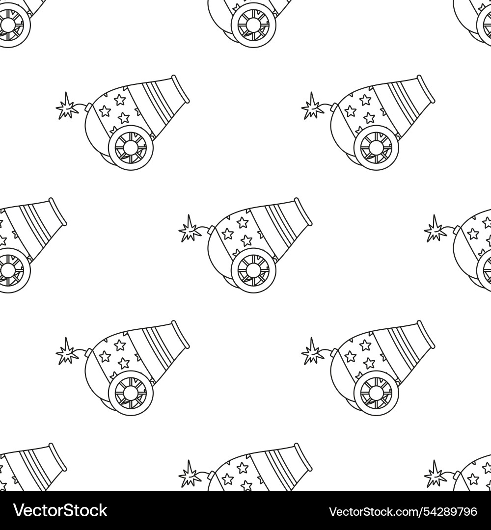 Circus cannon seamless pattern Royalty Free Vector Image