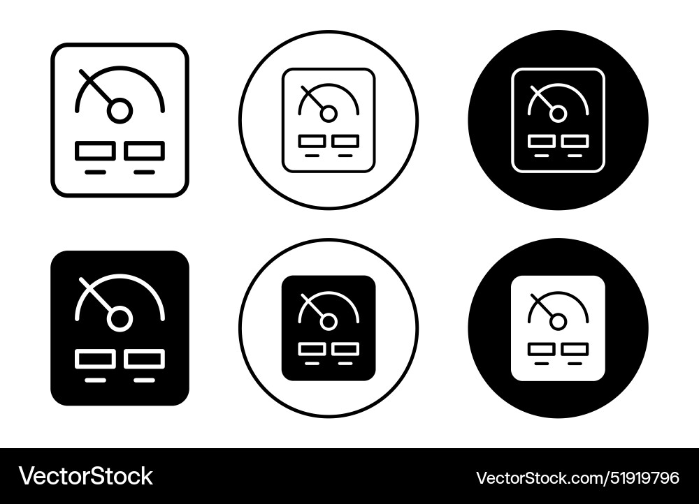 Meter icon collection of outline thin line symbol Vector Image