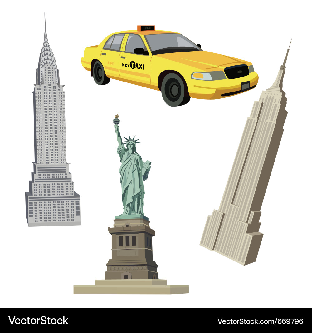 New york elements Royalty Free Vector Image - VectorStock