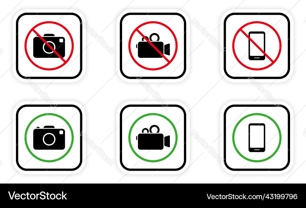 No Photography Zone Sign Royalty Free Vector Image