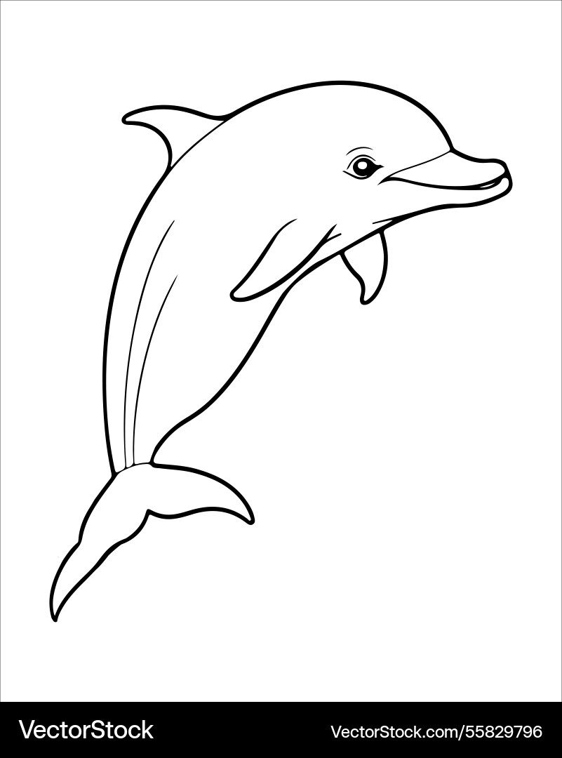 Ocean animals coloring pages for kids Royalty Free Vector