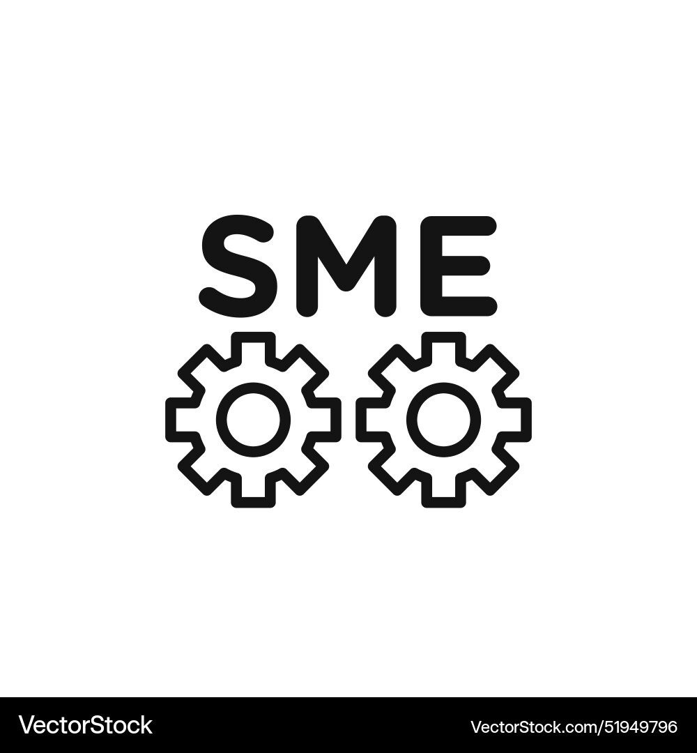 Sme small and medium enterprise logo sign outline Vector Image